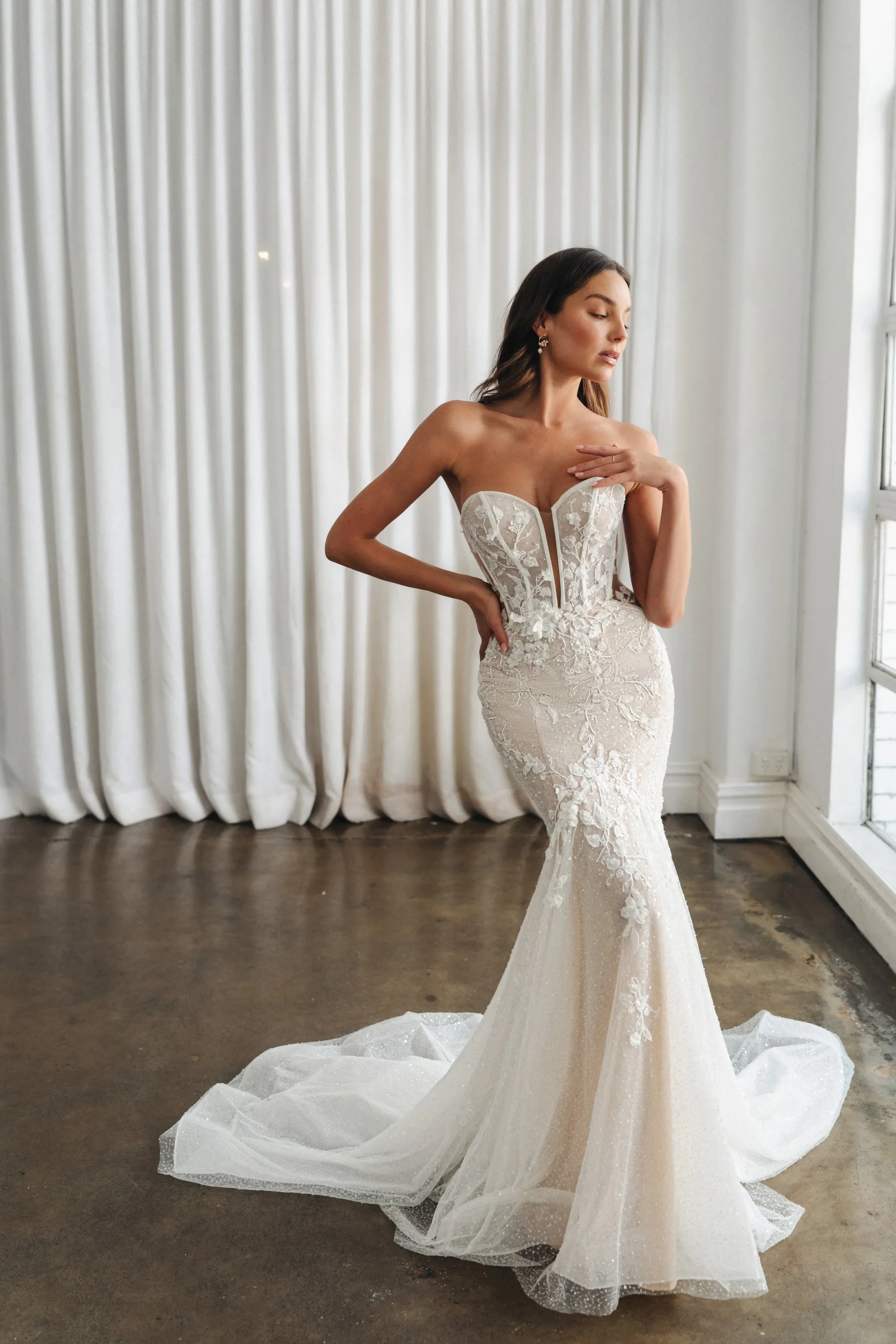 La Premiere White Celine Fall 2024 La Premiere White Bridal Dresses ...