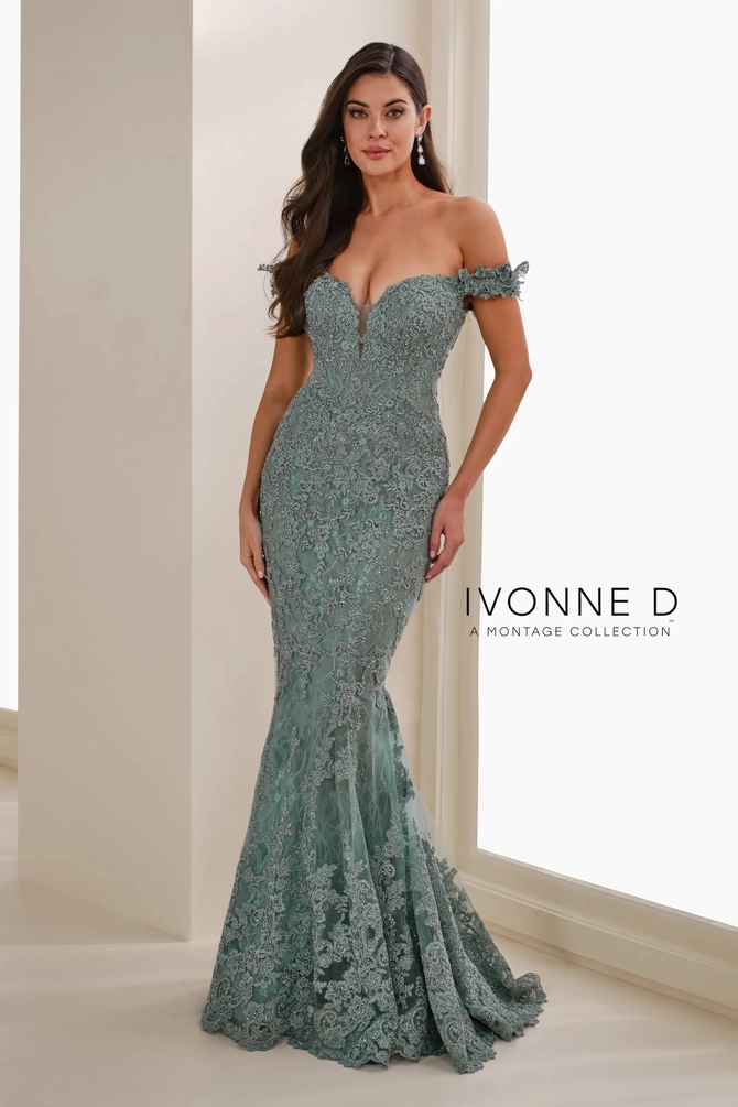 Lace Trumpet Gown with Sweetheart Neckline and Shimmering Stone Accents