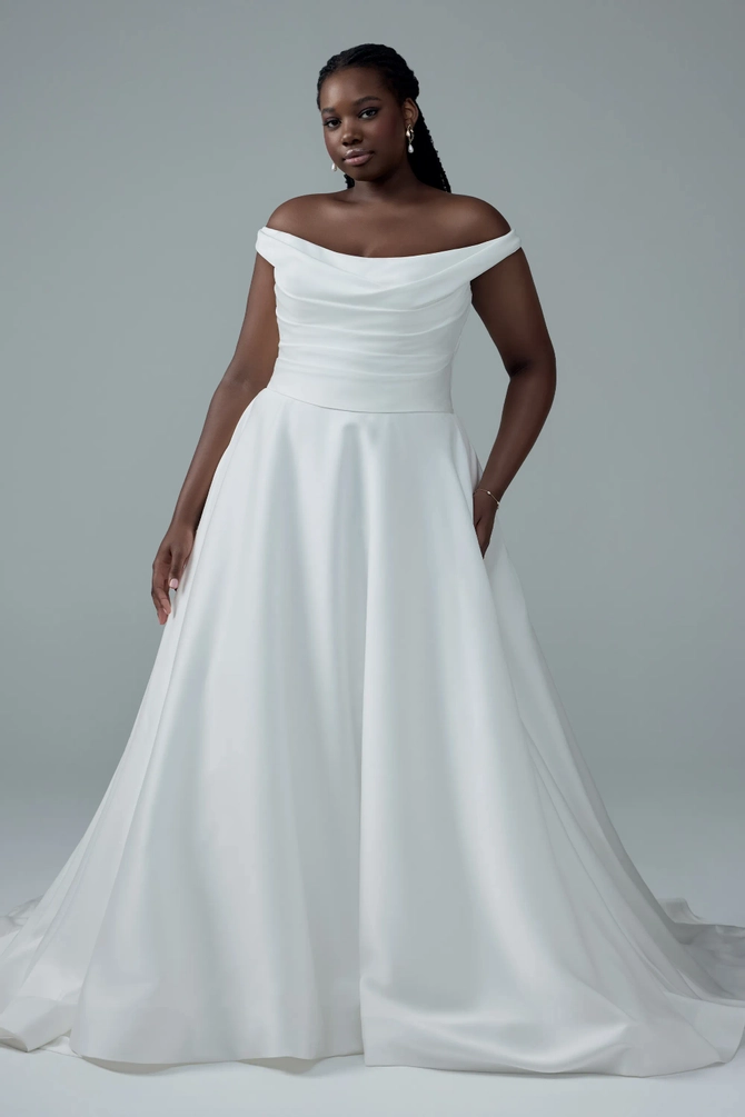 Beautiful Satin Ballgown with Lace-up Back | Sophia Tolli Cecelia Y3207LB