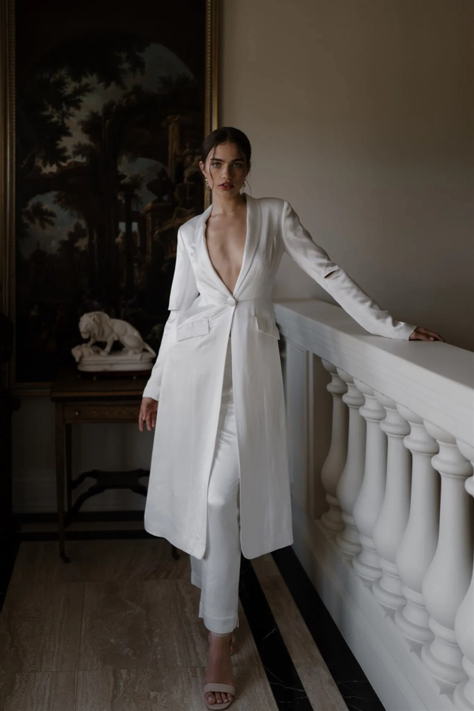 Hera Couture - Marx Coat in Silk Satin | Linen Jolie Bridal